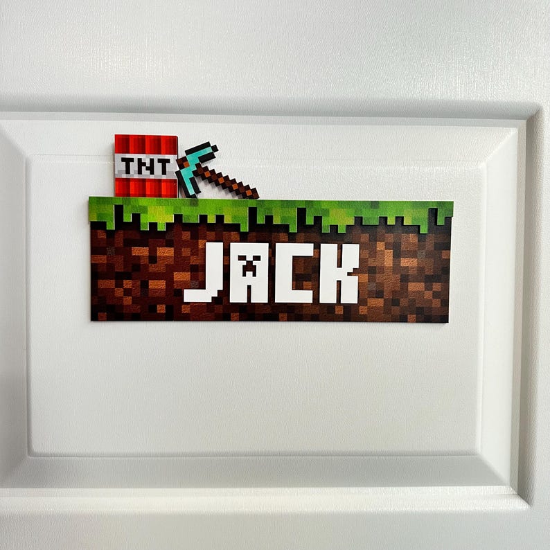 Minecraft Door Name Sign, Mining Birthday Party Decorations, Mining ...