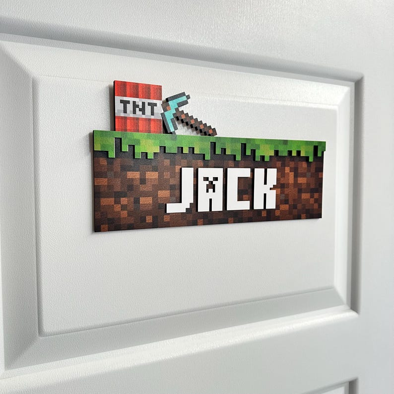 Minecraft Door Name Sign, Mining Birthday Party Decorations, Mining ...