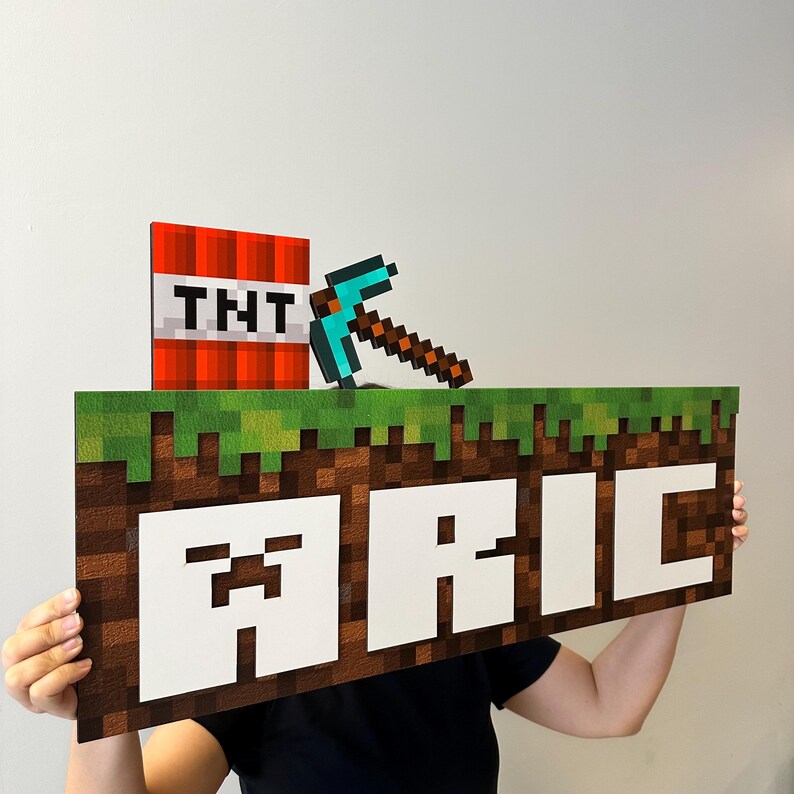 Minecraft Door Name Sign, Mining Birthday Party Decorations, Mining ...