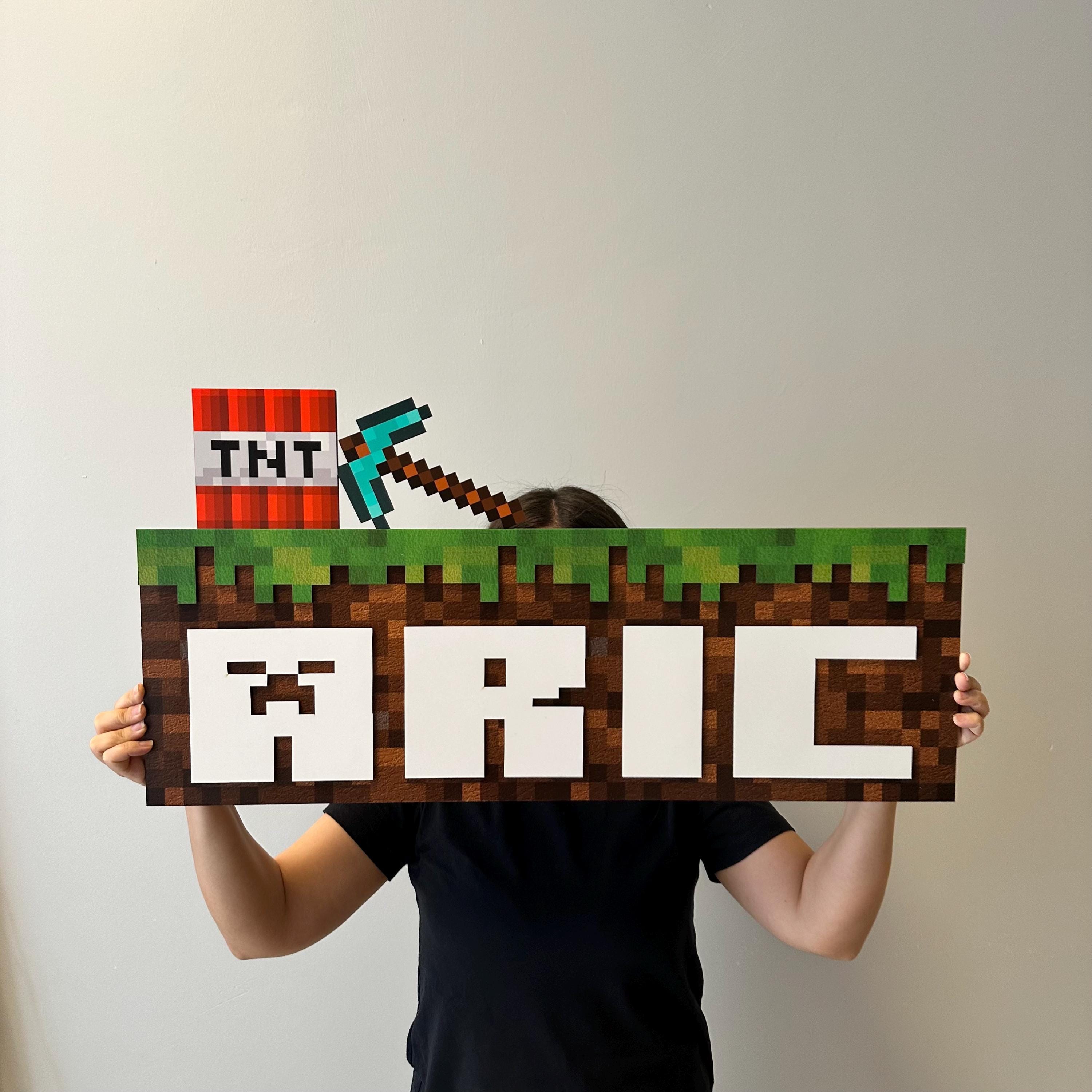 Minecraft Door Name Sign, Mining Birthday Party Decorations, Mining ...