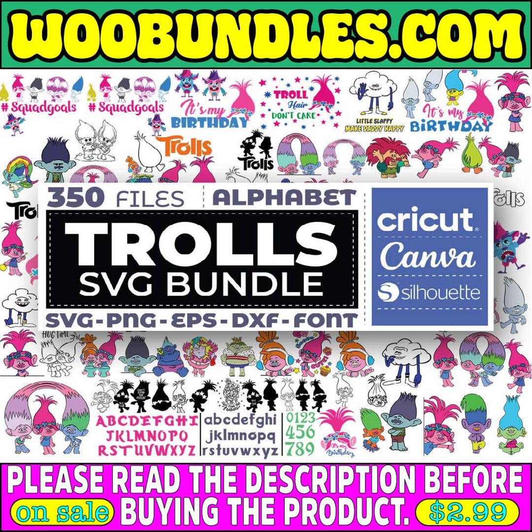 Trolls Svg Bundle, Trolls Png, Svg for Cricut, Svg Birthday, Trolls ...