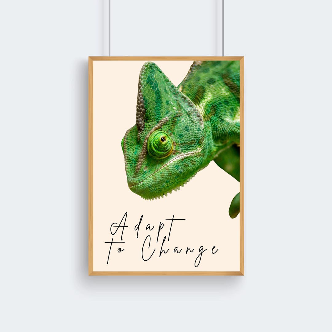 Inspirational Chameleon Art Print | Motivational Wall Decor for Home ...