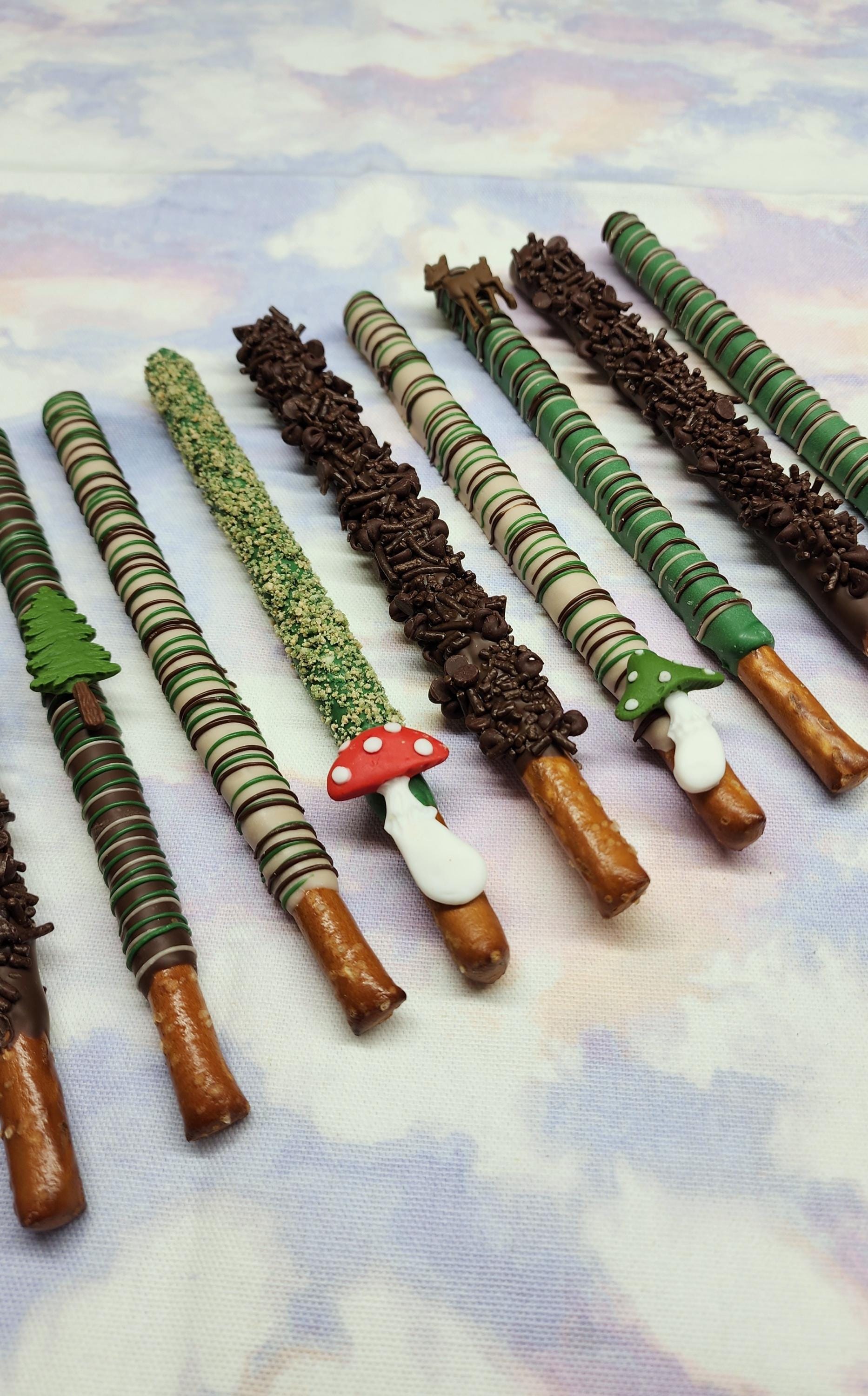 Mushroom Forest Chocolate Covered Pretzel Rods — Set of 12 - Etsy