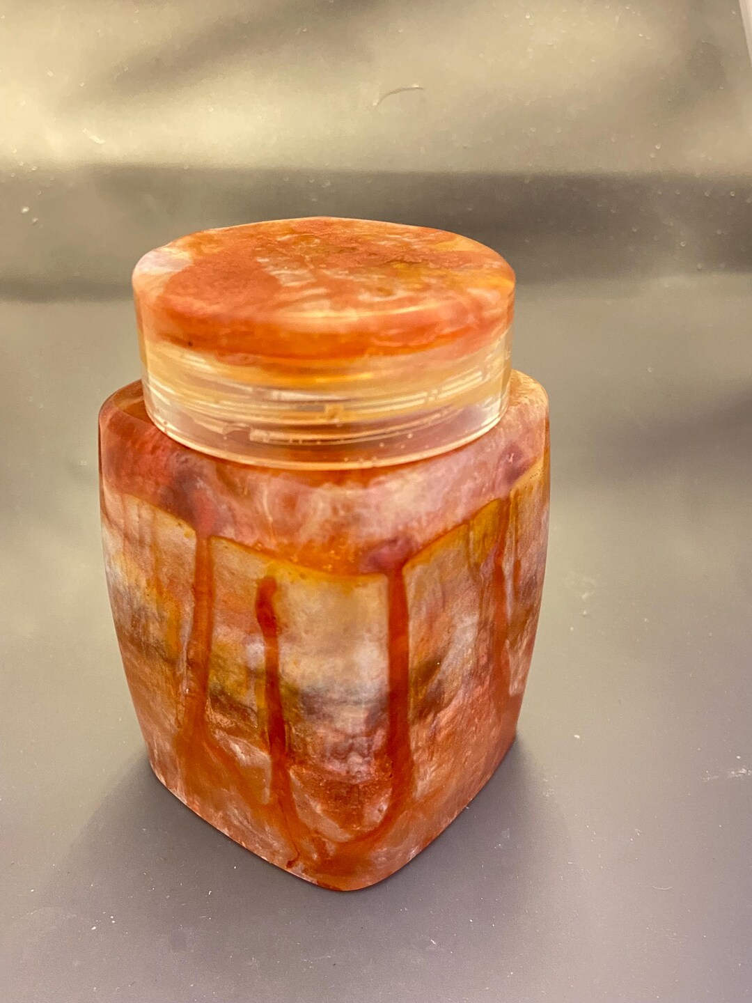 Small Handcrafted Resin Storage Container With Screw on Lid - Etsy