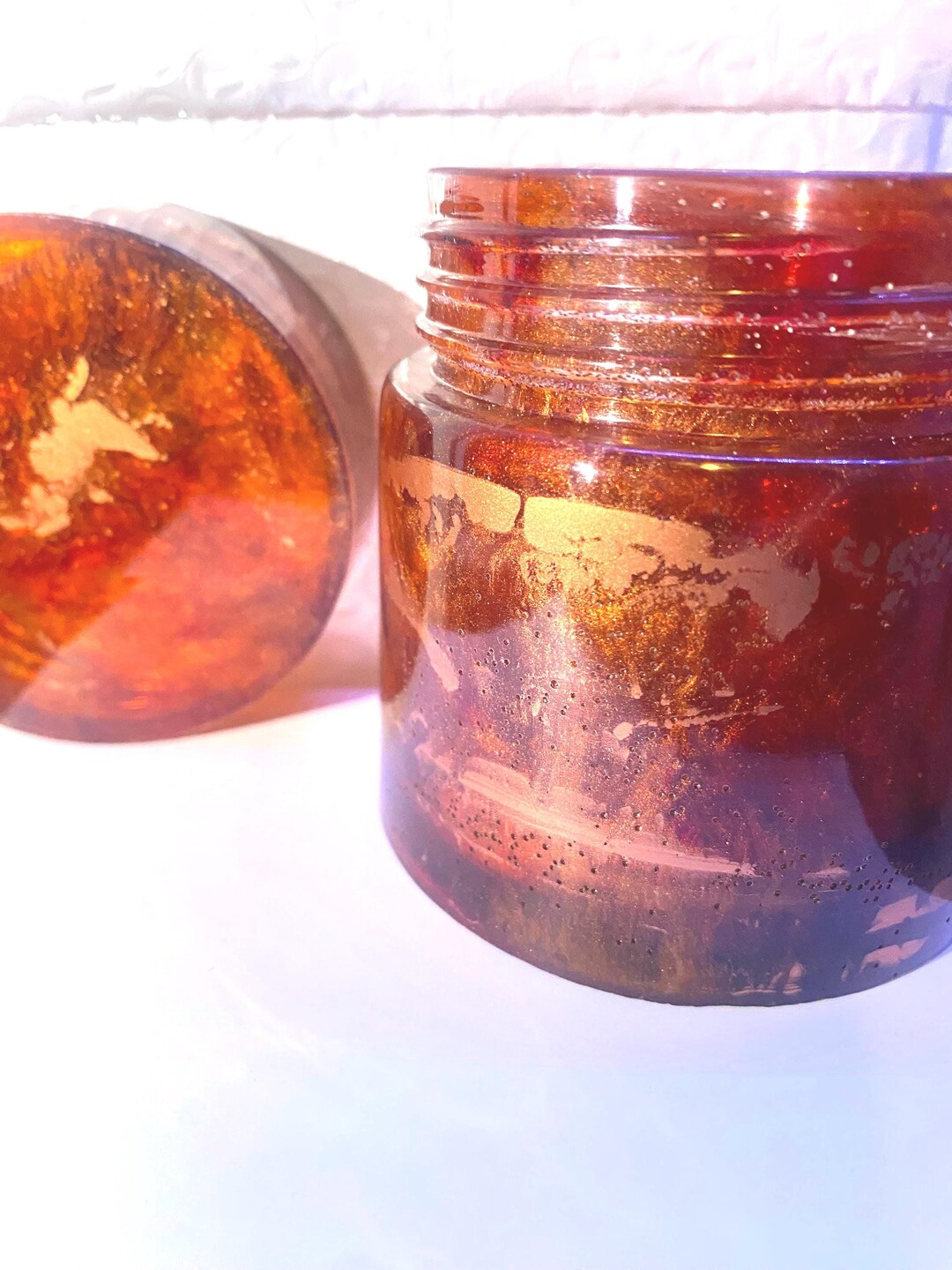 Red and Gold Resin Storage Jar With Screw on Lid - Etsy