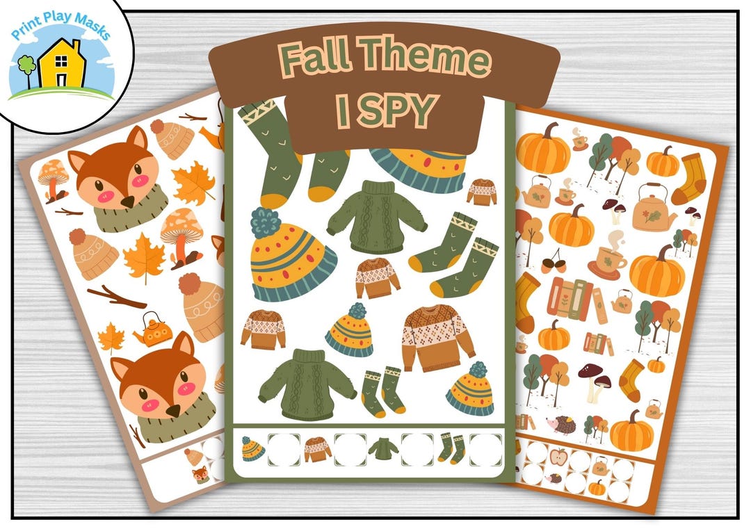 I Spy Fall Theme Preschool Learning, Homeschool Worksheets, Printable ...