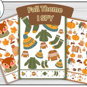 I Spy Fall Theme Preschool Learning, Homeschool Worksheets, Printable ...