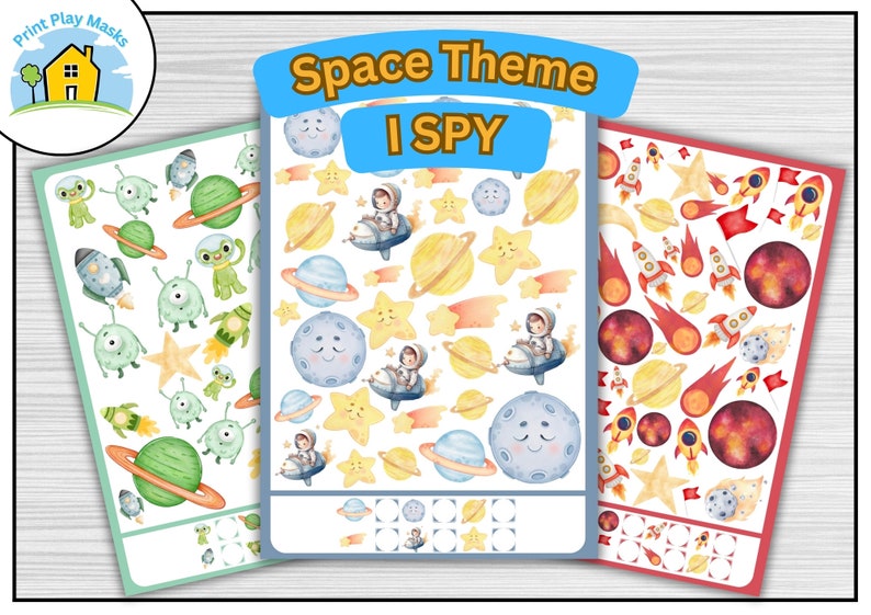 I Spy Space Counting Activity, Printables Solar System Planets Count to ...