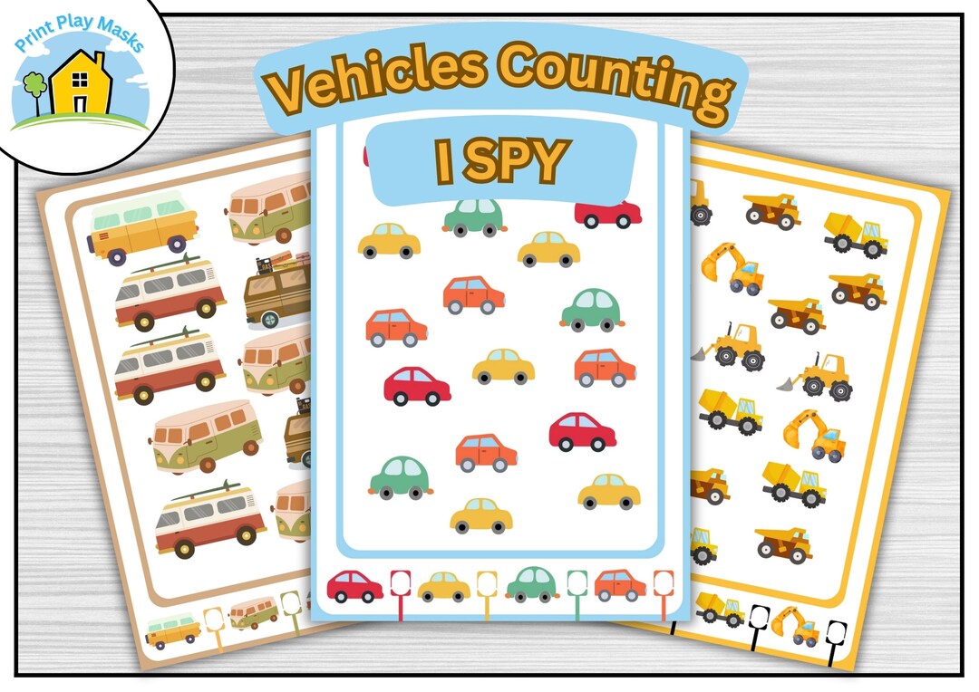 I Spy Vehicles Counting Game Activity, Kids Look and Find Counting Game ...