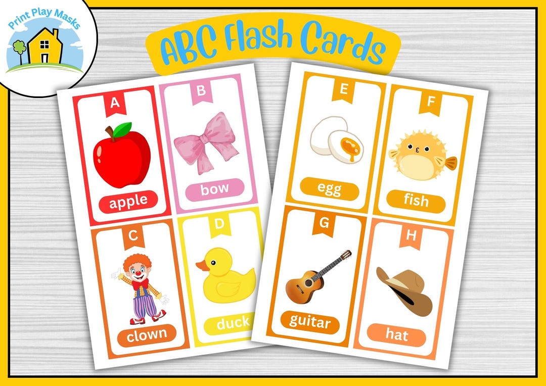 ABC Flash Cards, Educational Cards, A-Z Cards, Learn Abcs, Alphabet ...