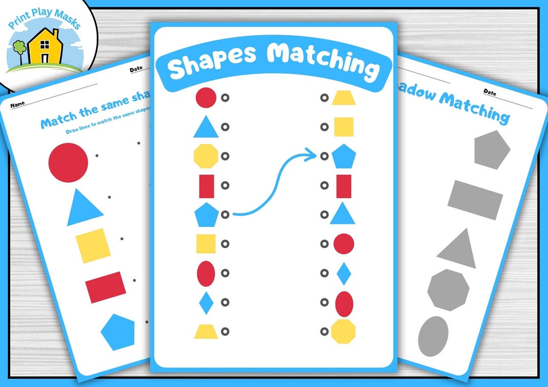 Matching Shapes for Toddlers, Preschool Matching Activity for Kids ...