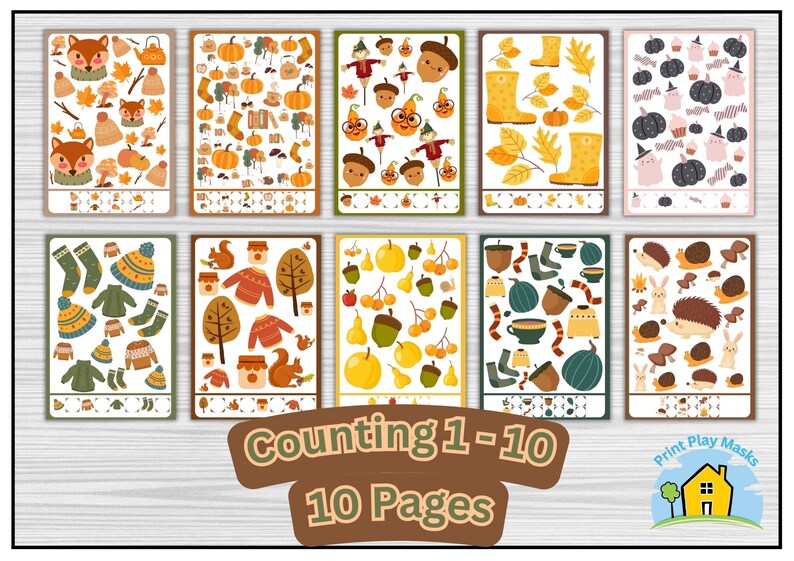 I Spy Fall Theme Preschool Learning, Homeschool Worksheets, Printable ...