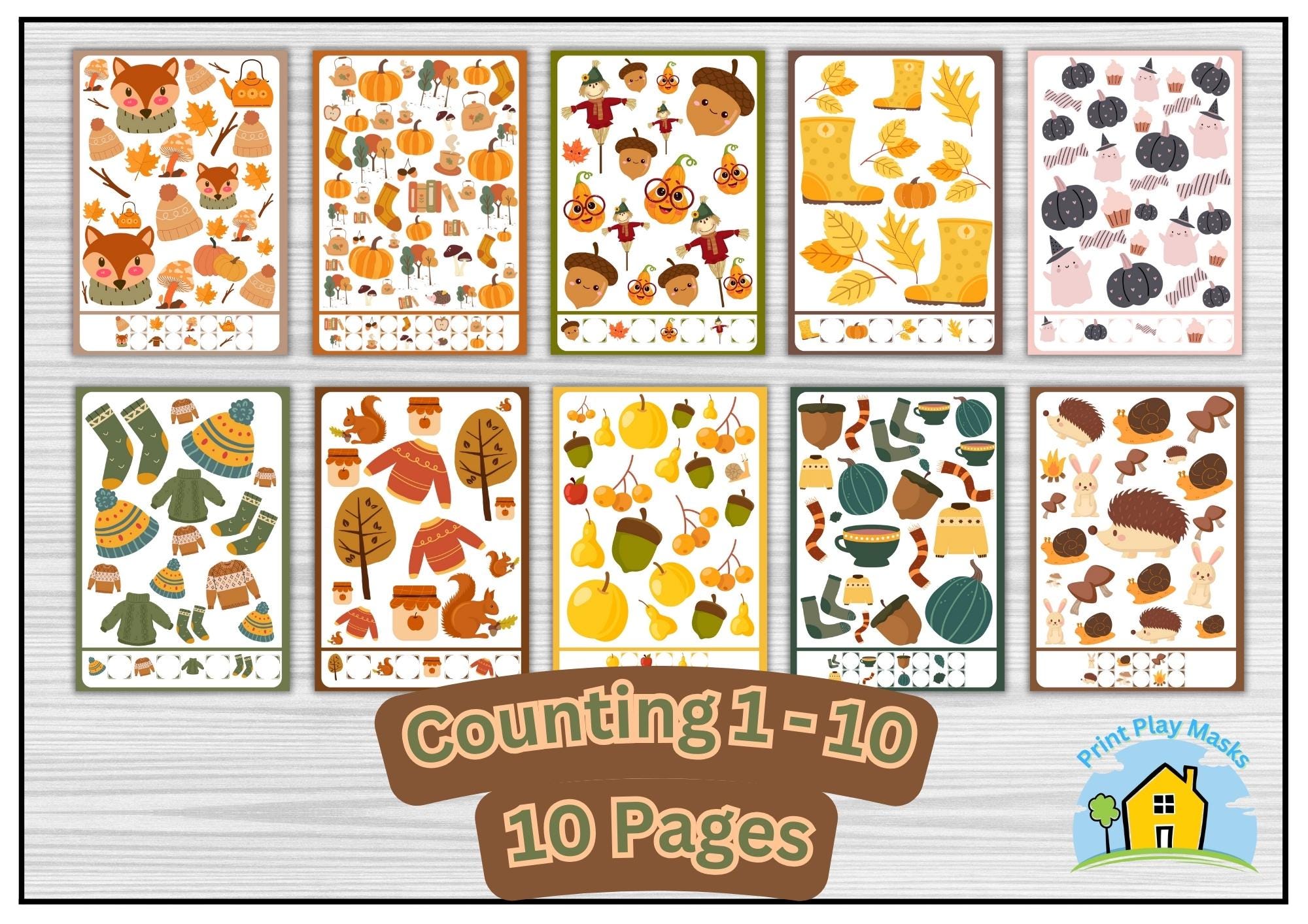 I Spy Fall Theme Preschool Learning, Homeschool Worksheets, Printable ...