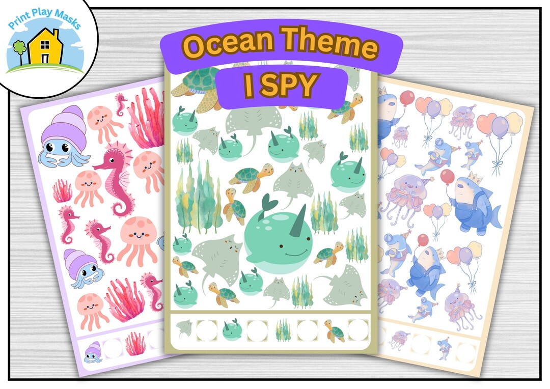 I Spy Ocean Theme Counting Activity, Printables Ocean Theme Count to 10 ...