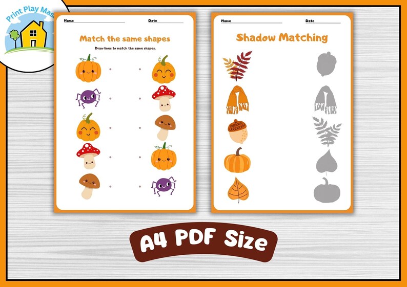 Matching Worksheets for Toddlers, Preschool Matching Activity for Kids ...