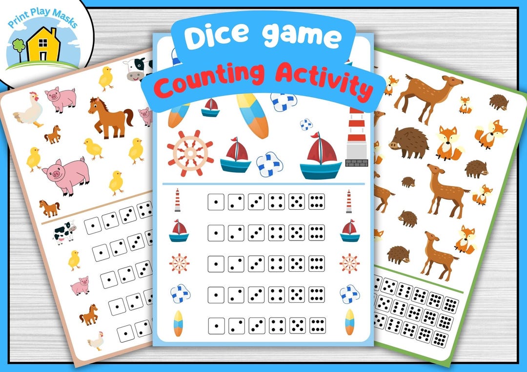 Toodler Counting Homeschool Activities, Counting Dice Game, Preschool ...