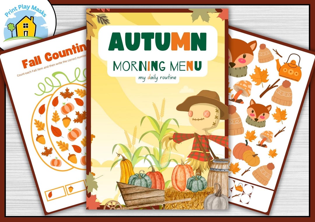 Morning Menu for Kids, Busy Book for Kids, Daily Routine for Kids ...