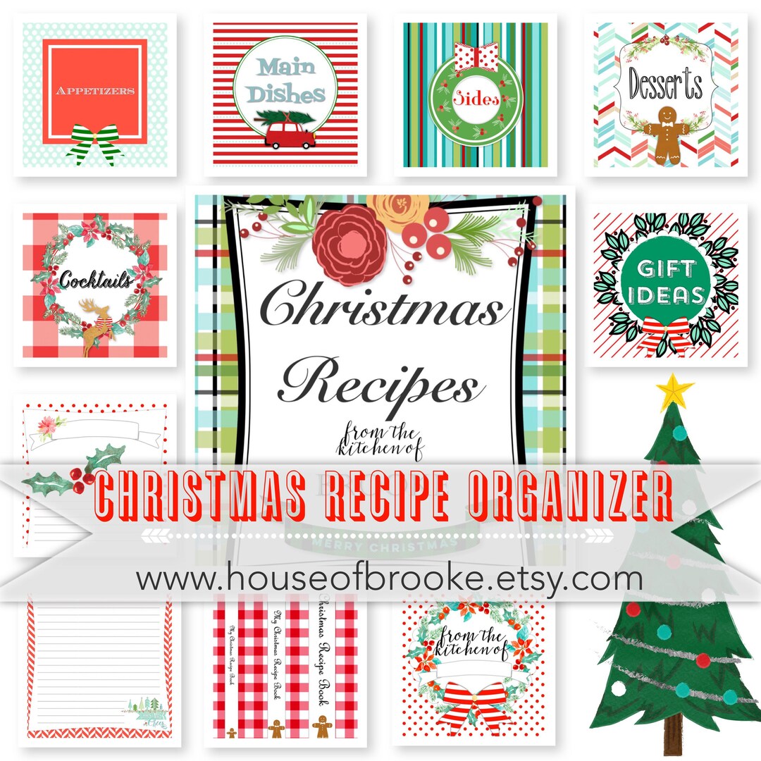 Christmas Recipe Book Organizer, Custom Recipe Binder, Christmas Recipe ...