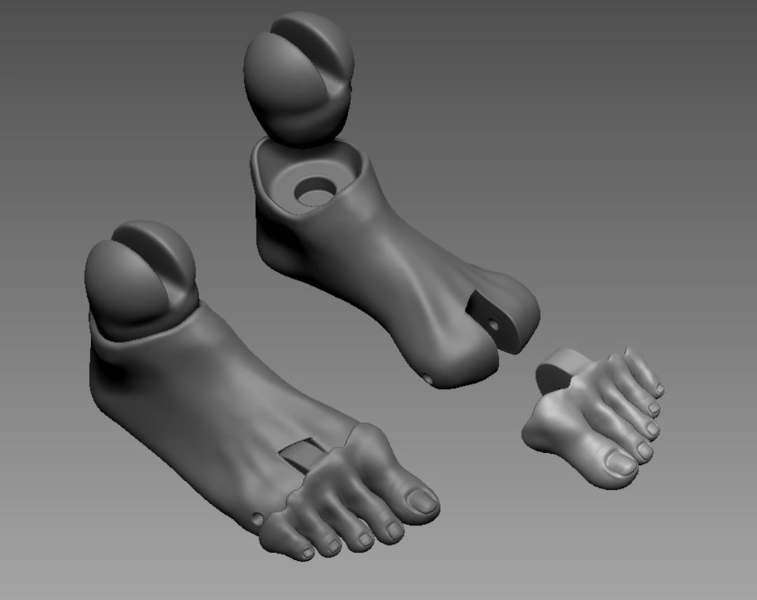 STL File of Articulated Bjd Feet (size Can Be Adjusted by Me) . 3 D - Etsy