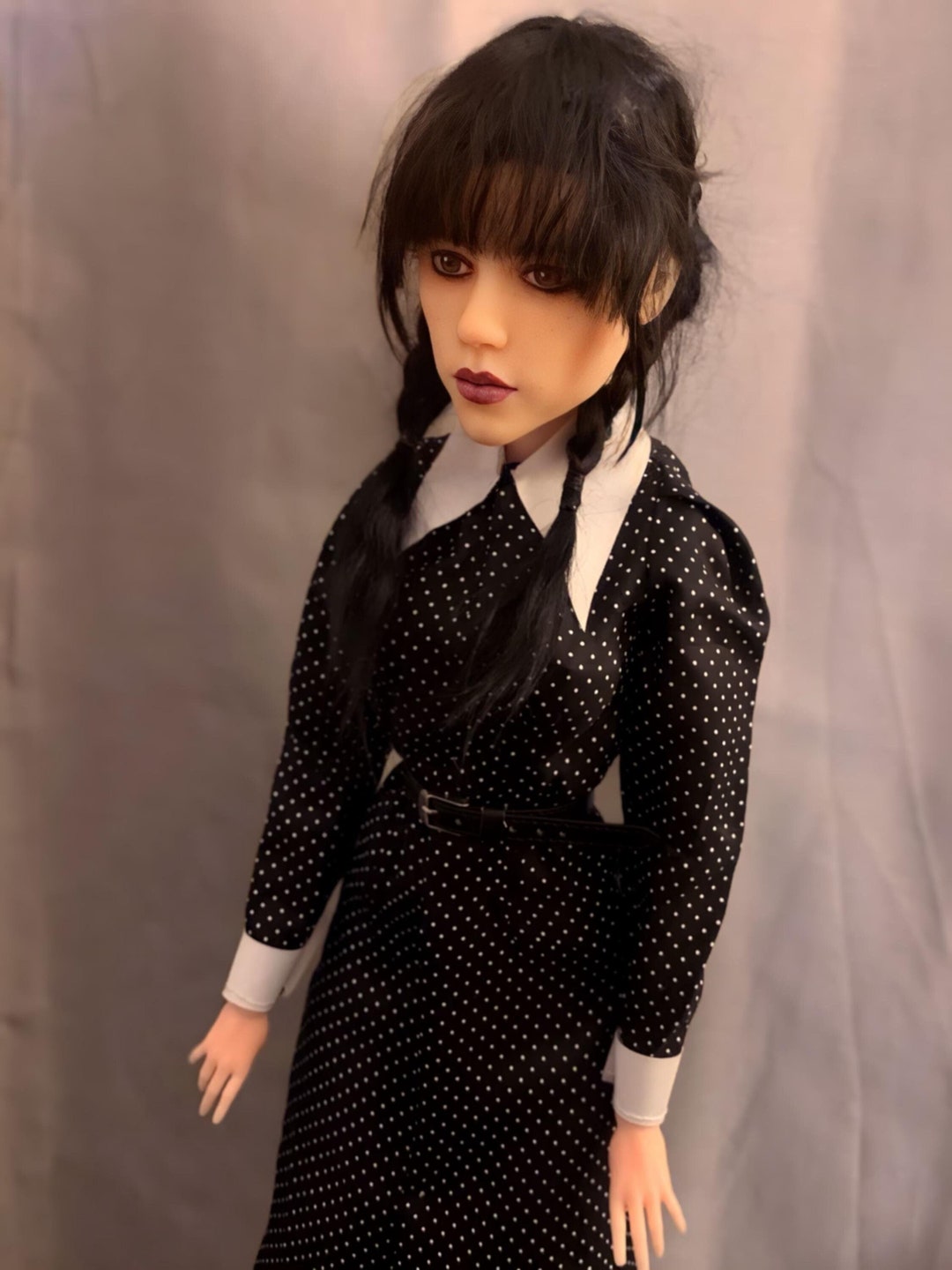 Handmade Doll of Wednesday Addams. READY to Ship. Bjd Doll Wednesday ...