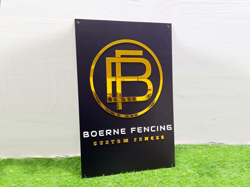 3D Rectangular Business Logo Sign | Custom 3D Acrylic Business Sign ...