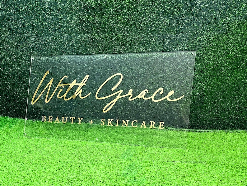 Rectangular 3D Business Logo Sign Custom 3D Acrylic Business Sign ...