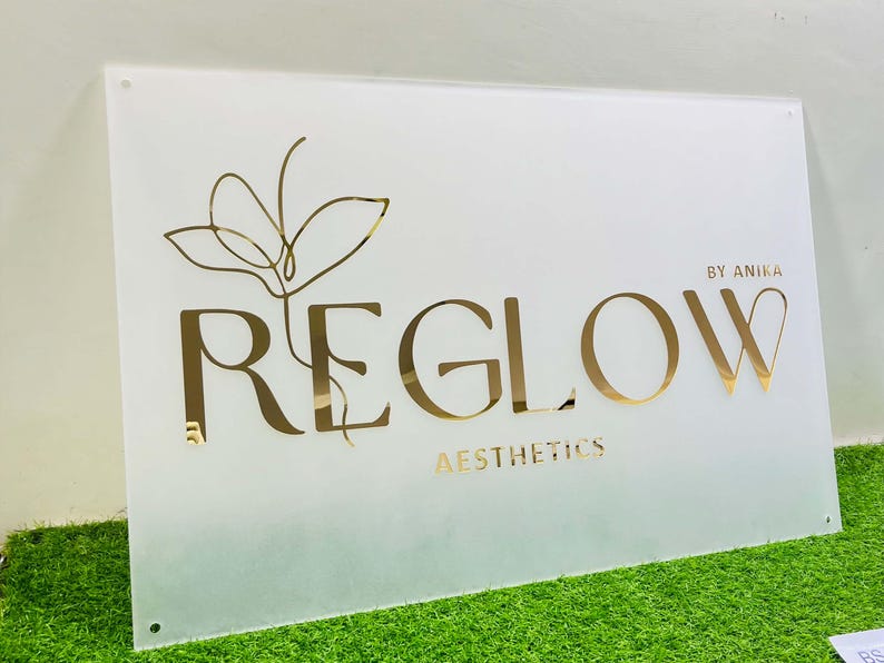 3D Rectangular Business Logo Sign | Custom 3D Acrylic Business Sign ...