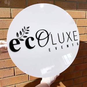 Personalized 3D Round Acrylic Signs for Business, Custom Clear Business ...