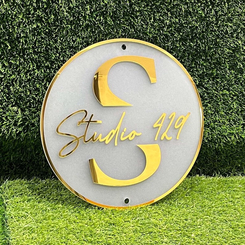 Personalized 3D Round Acrylic Signs for Business, Custom Clear Business ...