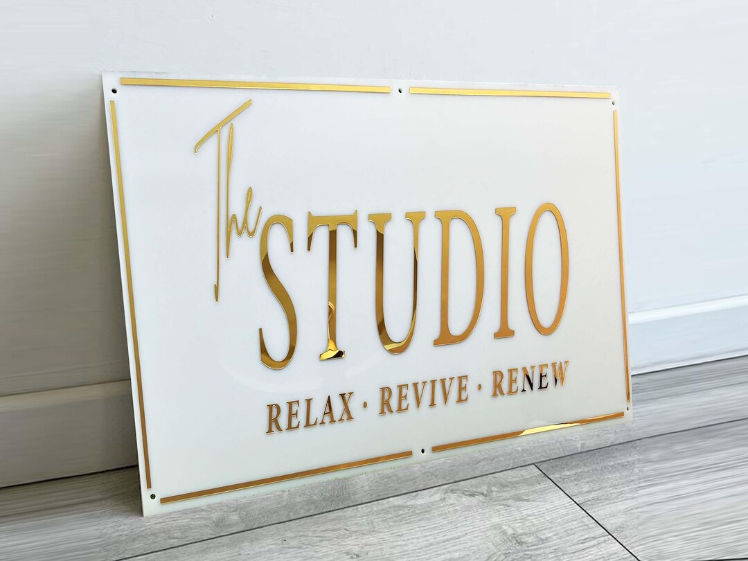 Rectangular 3D Business Logo Sign Custom 3D Acrylic Business Sign ...