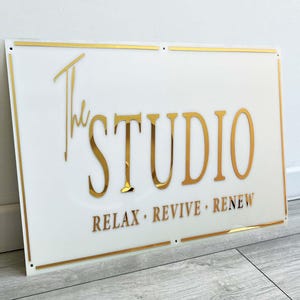 3D Rectangular Business Logo Sign | Custom 3D Acrylic Business Sign ...