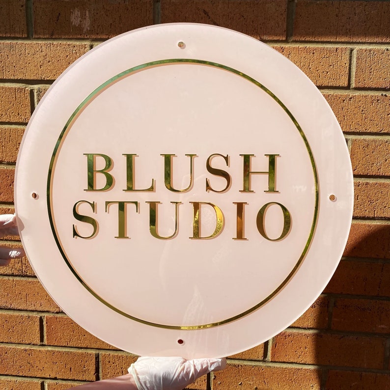 Custom 3D Acrylic Business Logo Sign - Round Wall Decor - Etsy