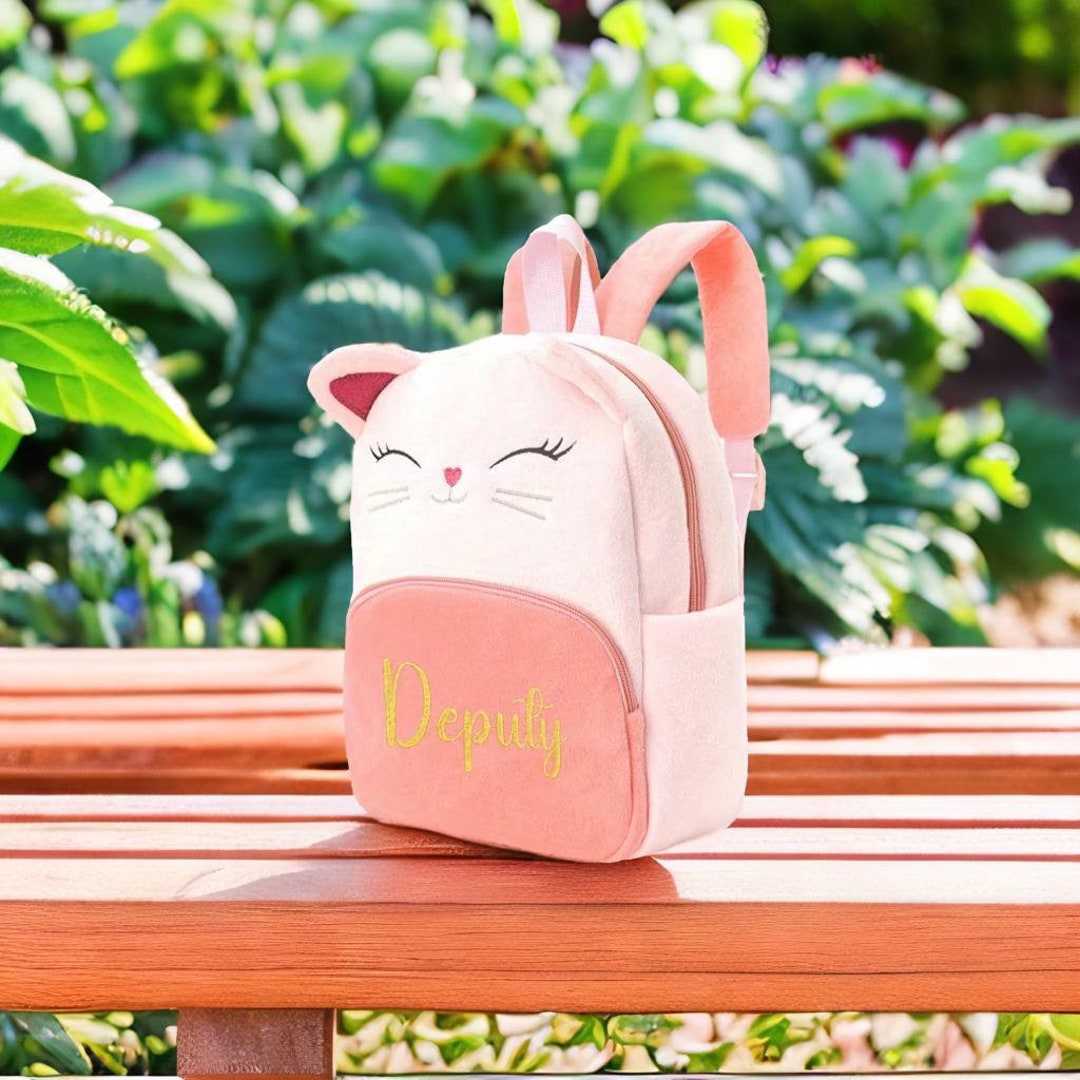 Personalized Cat Themed Backpack Custom Kitty Rucksack Preschool ...