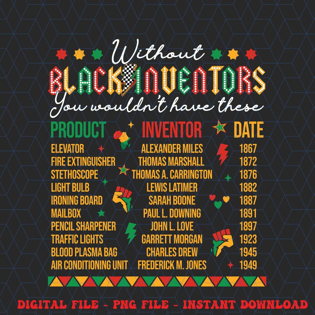 Black Inventors Black History Month Png, Black Lives Matter Png, Afro ...