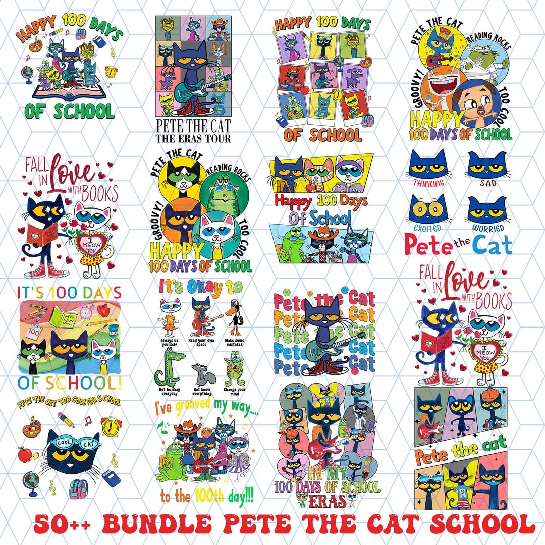 50++ 100 Days of School Pete the Cat Bundle, Groovy Cat Bundle, the ...