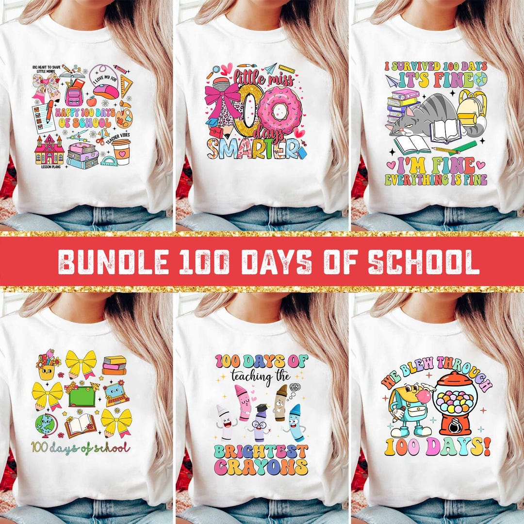 6 Happy 100 Days of School Bundle, 100 Days Brighter Bundle, Teacher ...