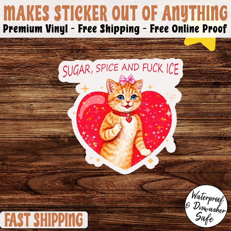 Sugar Spice and Fuck ICE Anti Trump Pin Button, Vintage Cat Protest ...