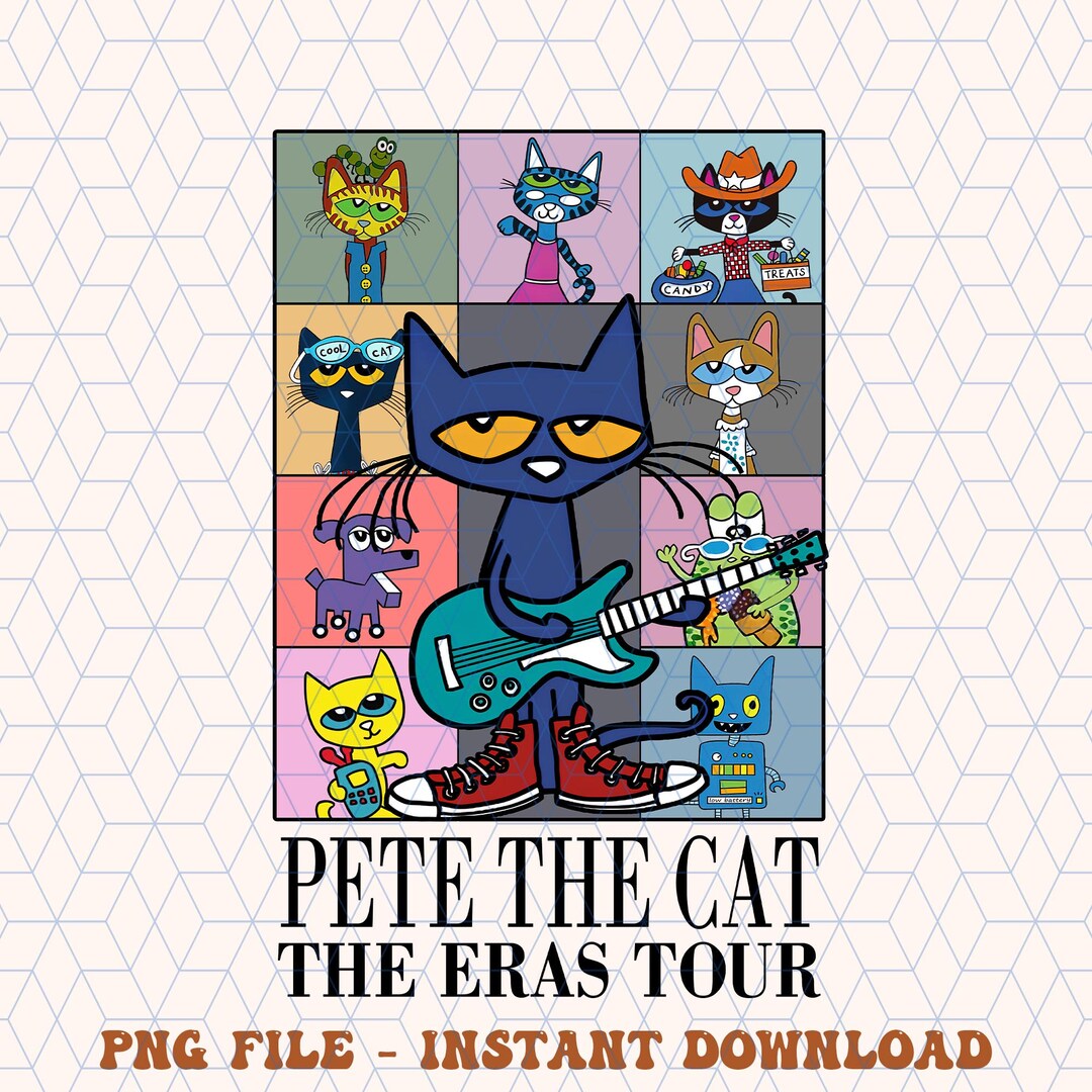 Pete the Cat Png, Groovy Cat Lover Png, the Cool Cat Png, Children's ...