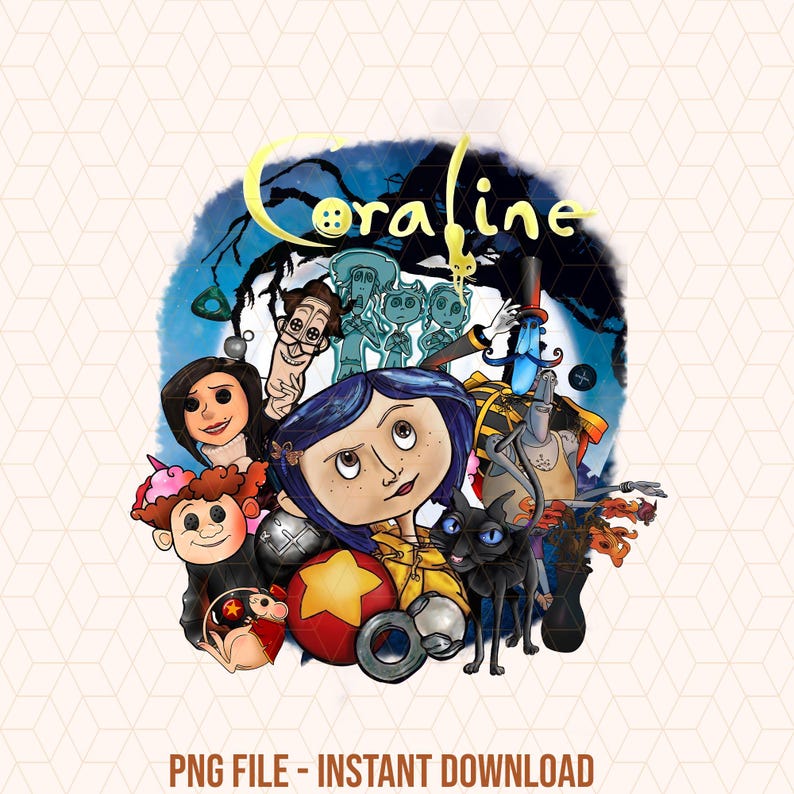 Coraline Halloween Characters Png, Halloween Caroline Cartoon Png ...