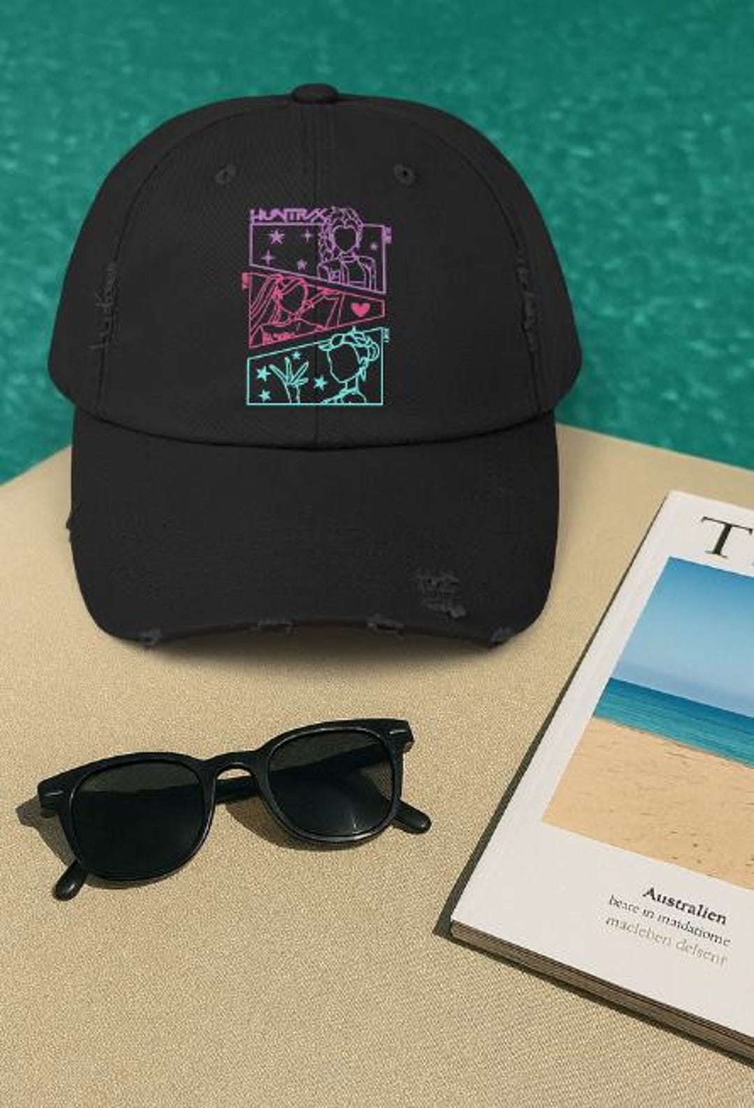 Print Kpop Hunter Washed Hat, Huntr/x Girl Group Cap, Y2K Aesthetic ...
