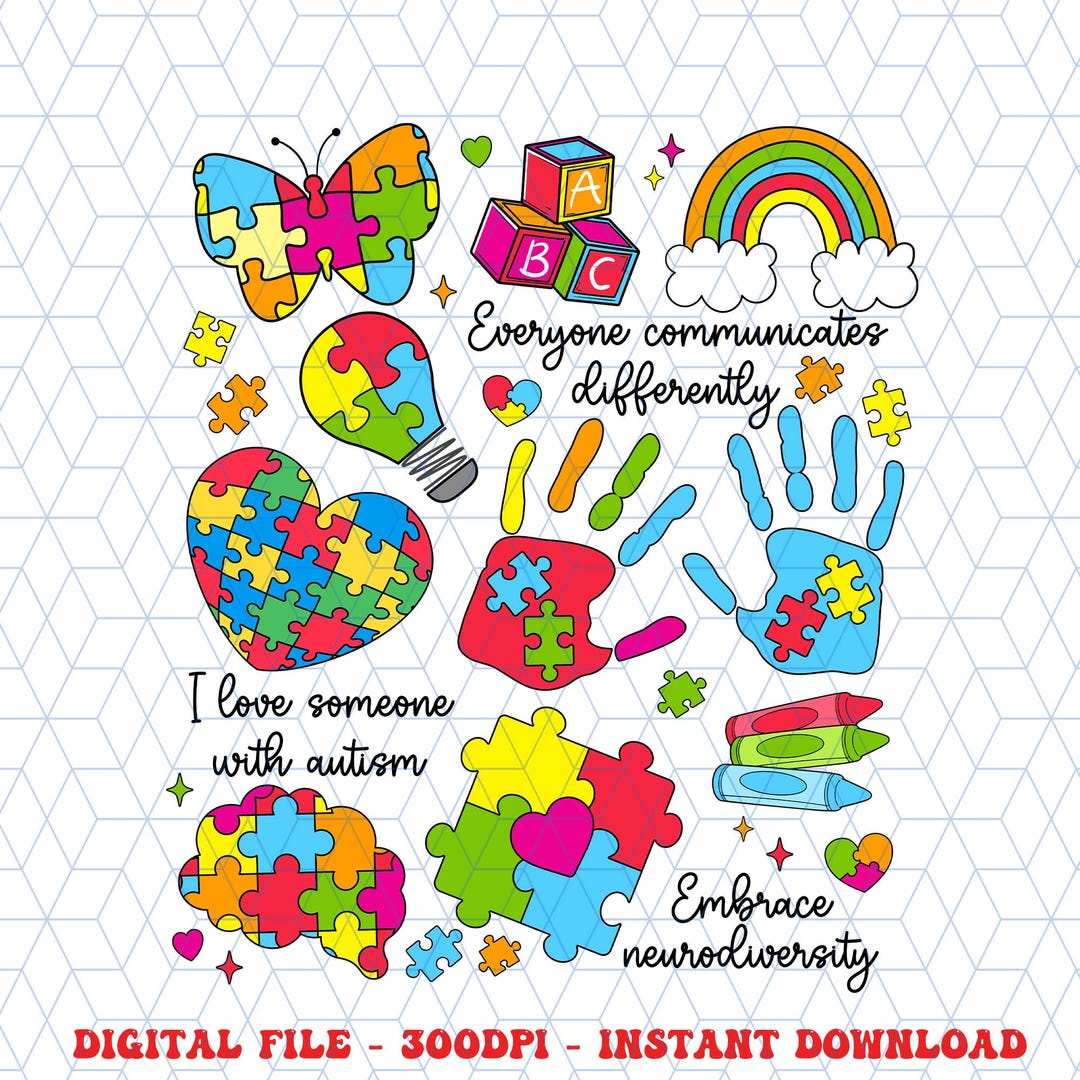 Retro Groovy Autism Awareness Png, Special Education Png ...