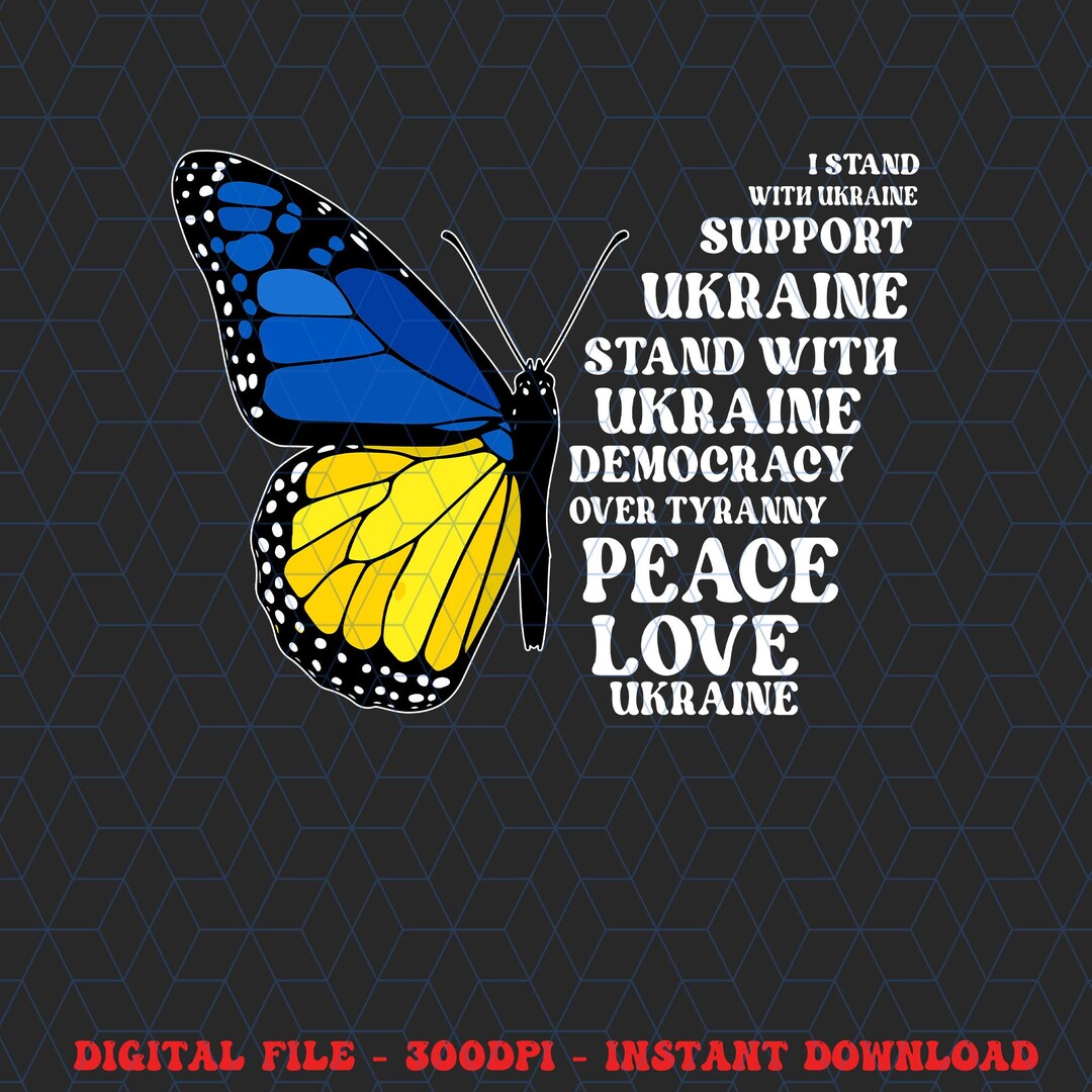 I Stand With Ukraine Png, Butterfly Support Ukraine Png, Pro Ukraine ...