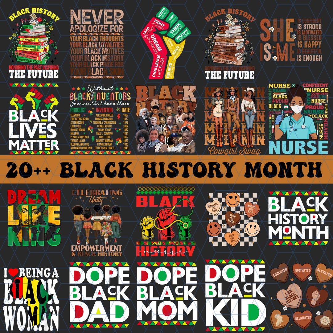 20 Retro Black History Month Bundle, Black Lives Matter Bundle, Afro ...