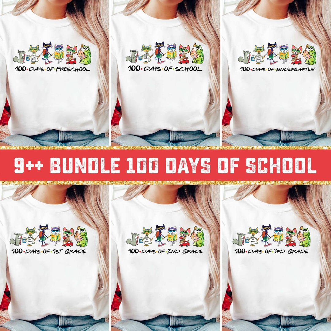 9 Pete the Cat Happy 100 Days of School Bundle, 100 Days Smarter Bundle ...
