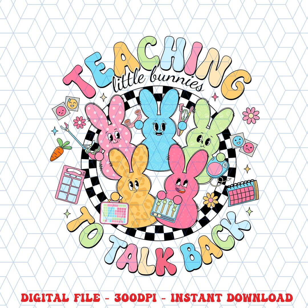 Teaching Little Bunnies to Talk Back Png, Speech Therapy Easter Day Png ...
