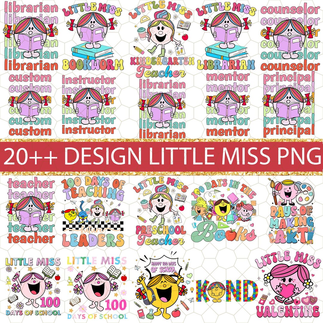 20 Little Miss Bundle, Happy 100 Days of School Bundle, Little Miss ...