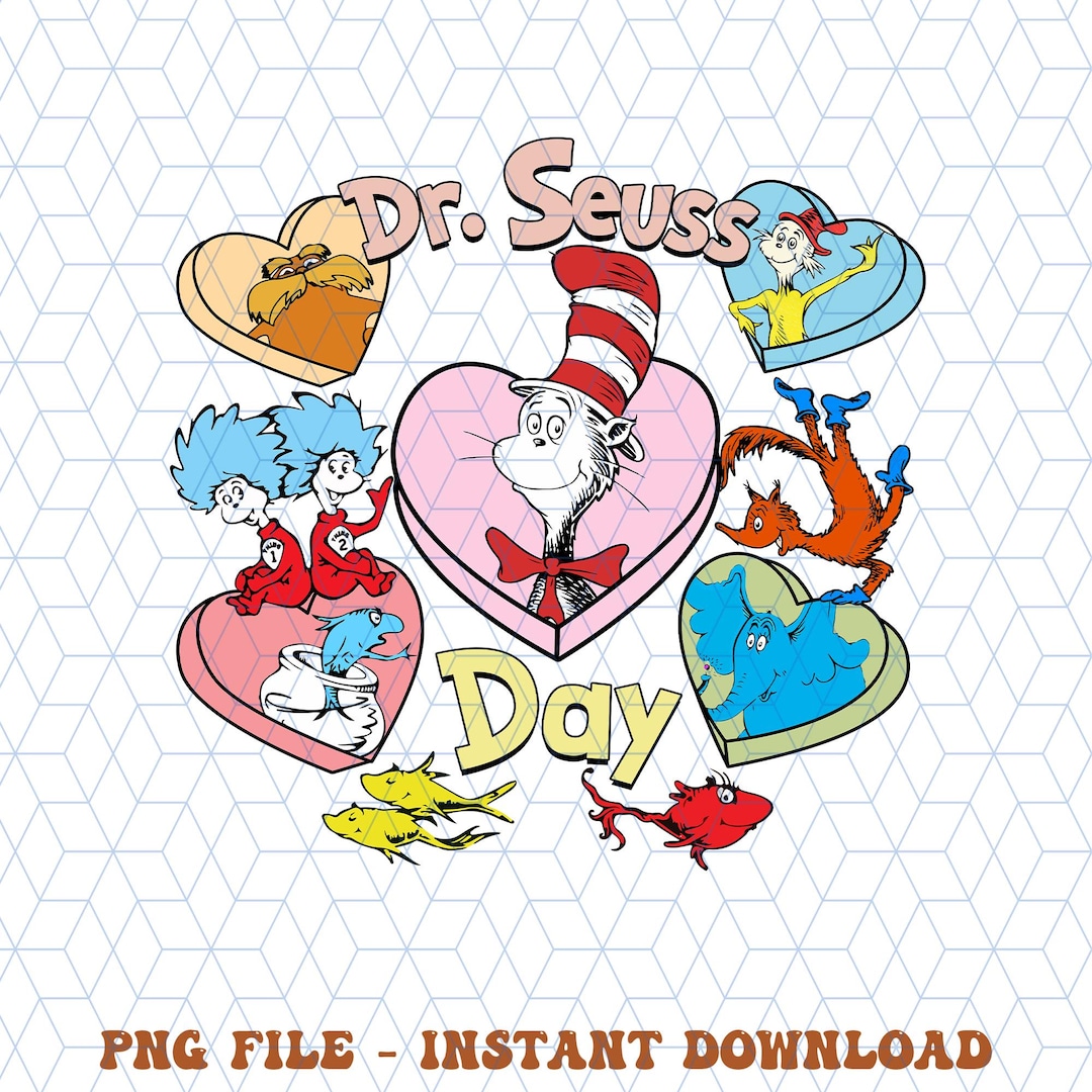 Happy Dr Seuss Day Png, Reading Day Png, Cat in the Hat Png, Funny ...