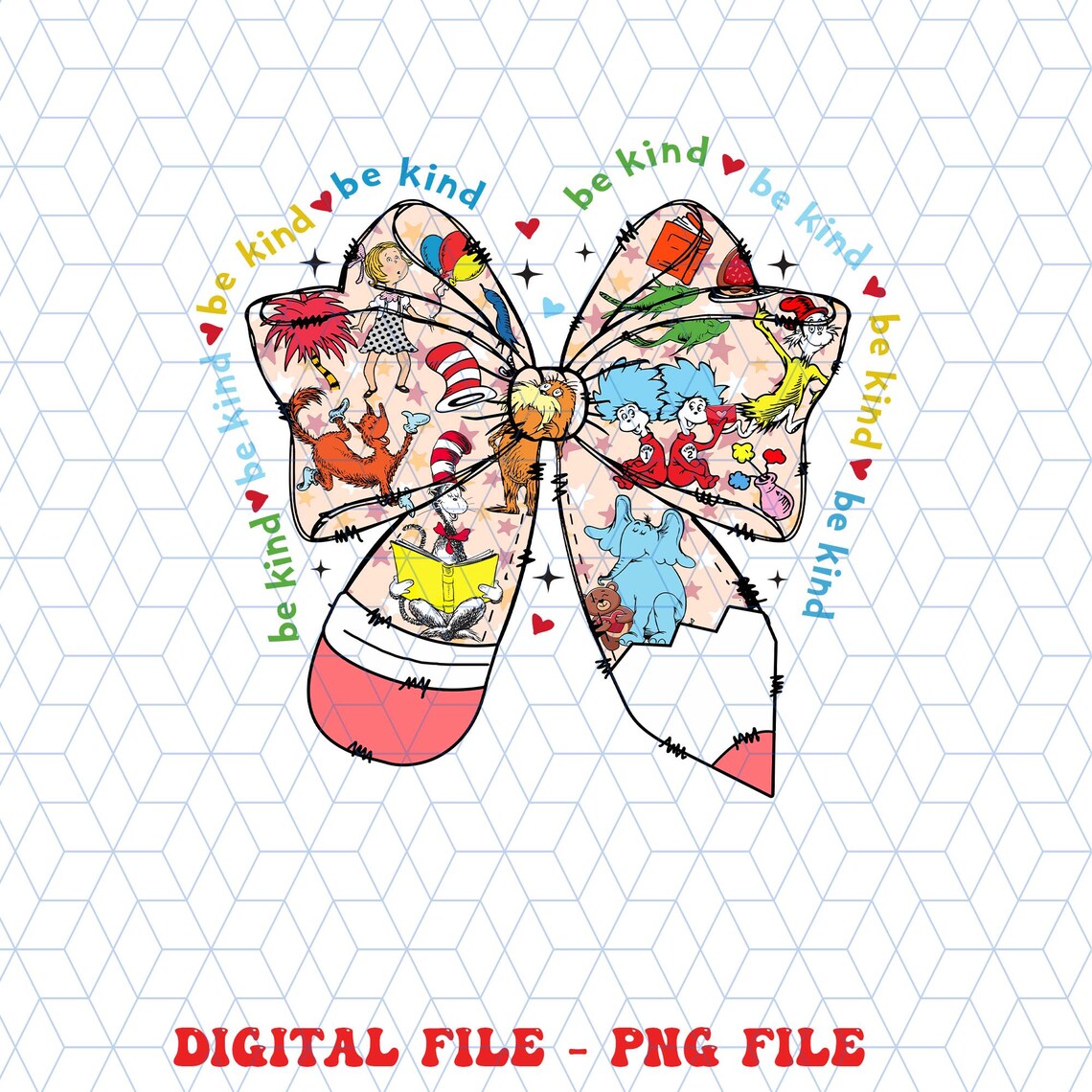 Coquette Bow Pencil Dr Seuss Png, Reading Day Png, Seuss Book Lover Png ...