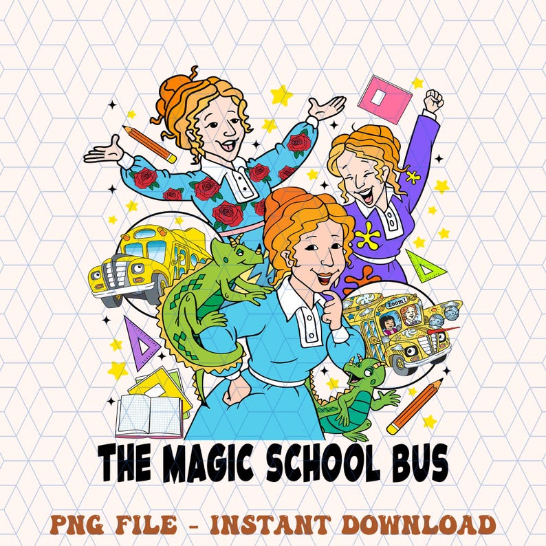 Retro Groovy the Magic School Bus Png, Ms Frizzle Teacher Png, Take ...