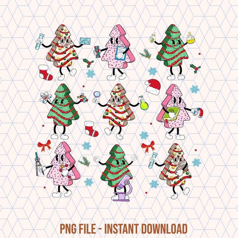 Science Christmas Tree Cake Png, Science Teacher Christmas Png, Lab ...